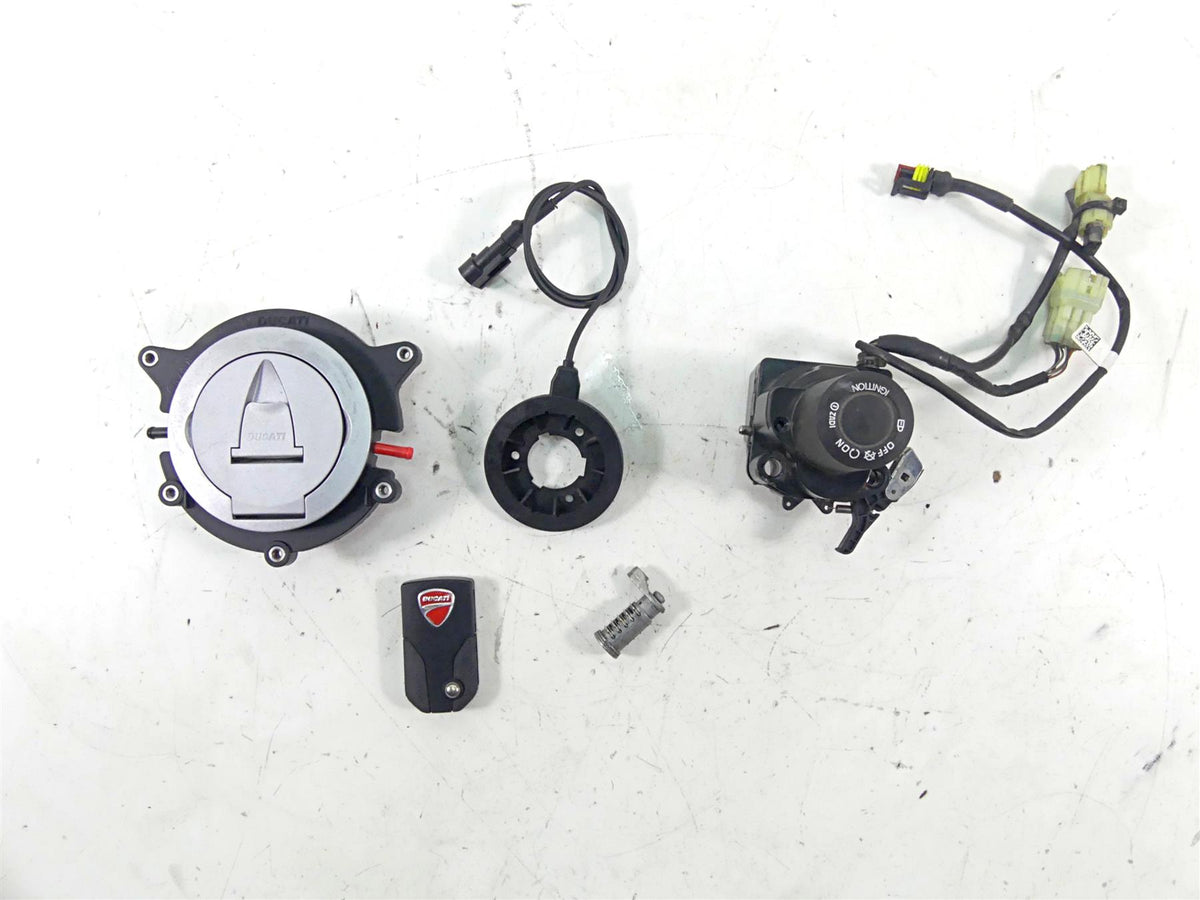 2013 Ducati Diavel Red Ignition Switch Key Fob Fuel Cap Antenna Set ...